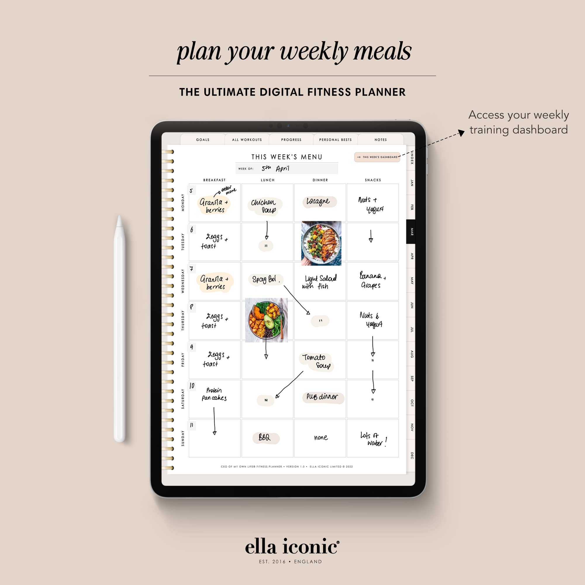 The Ultimate Digital Workout & Meal Prep Planner for GoodNotes | iPad ...