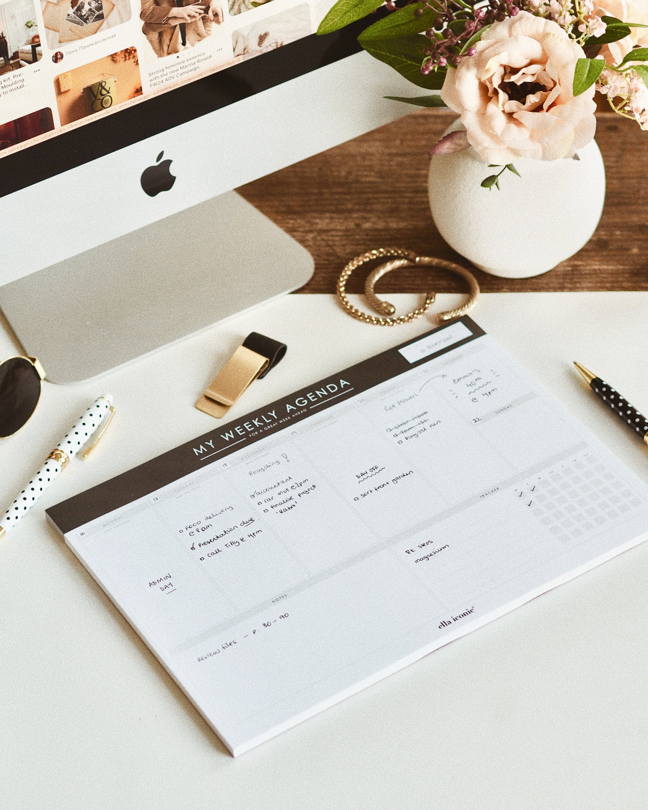 A4 Weekly Desk Planner With Habits Tracker | Weekly Agenda – ellaiconic®