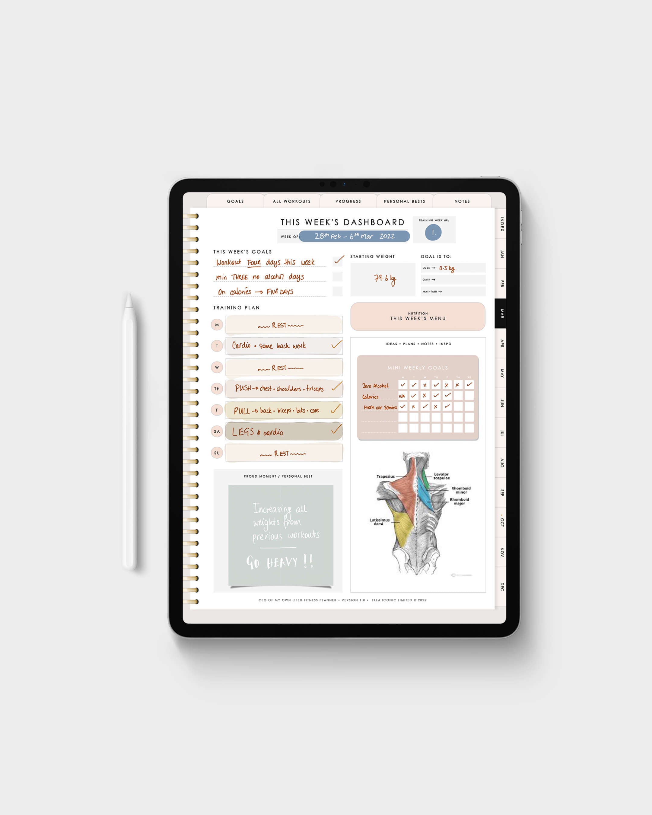 The Ultimate Digital Workout & Meal Prep Planner for GoodNotes | iPad ...