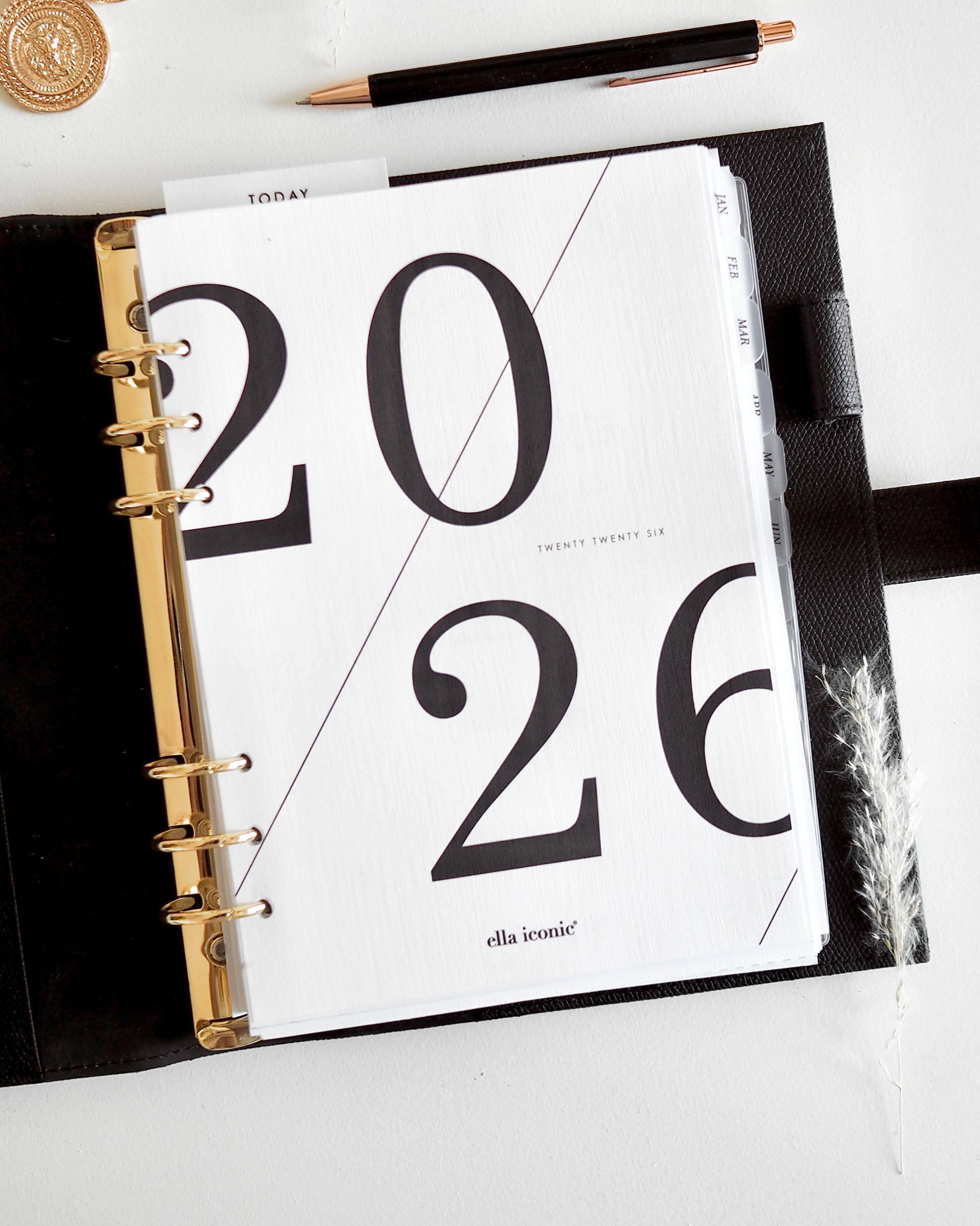 2026 Light Ivory Linen Paper Planner Dashboard | A5 – ellaiconic®