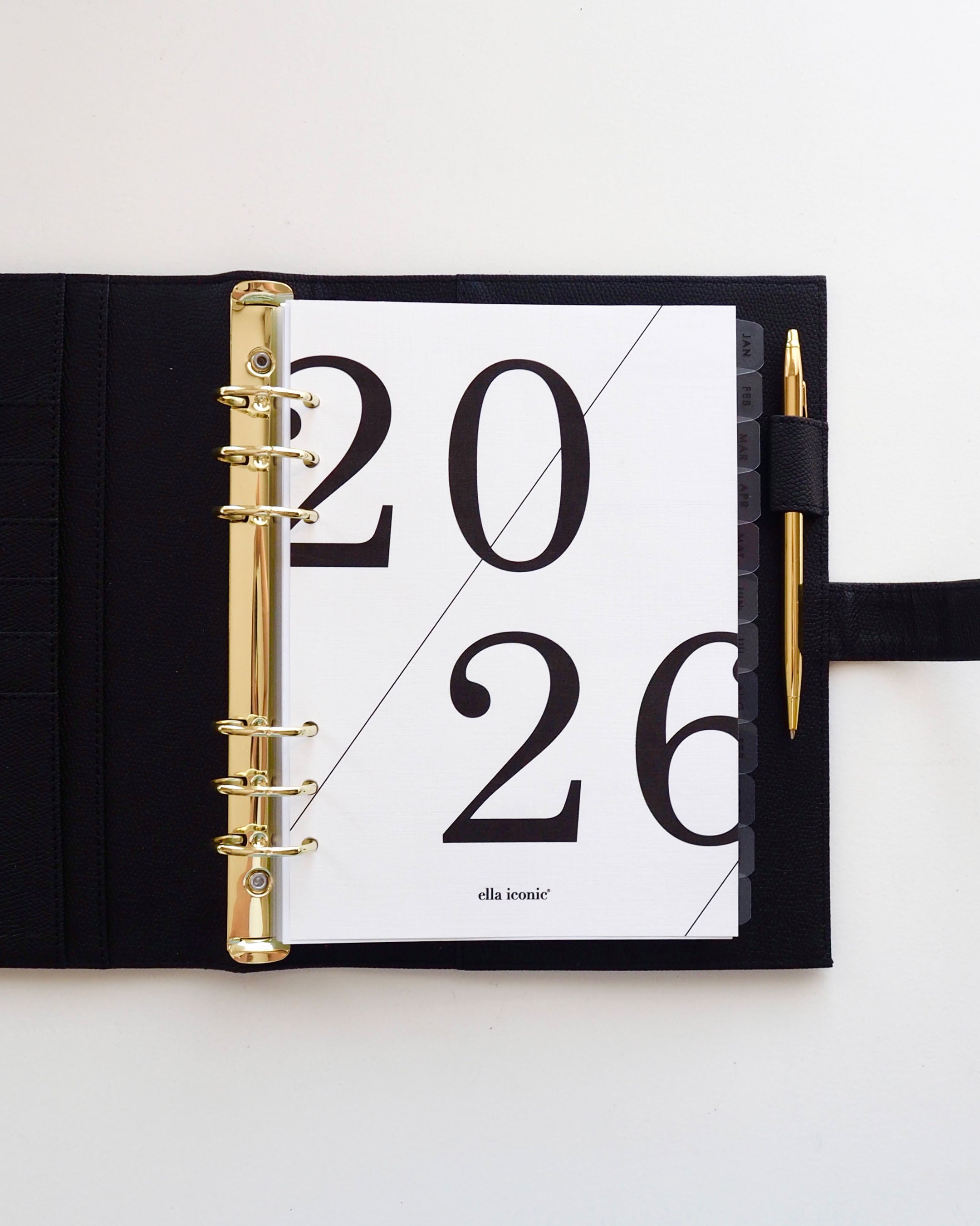 2026 Light Ivory Linen Paper Planner Dashboard | A5 – ellaiconic®