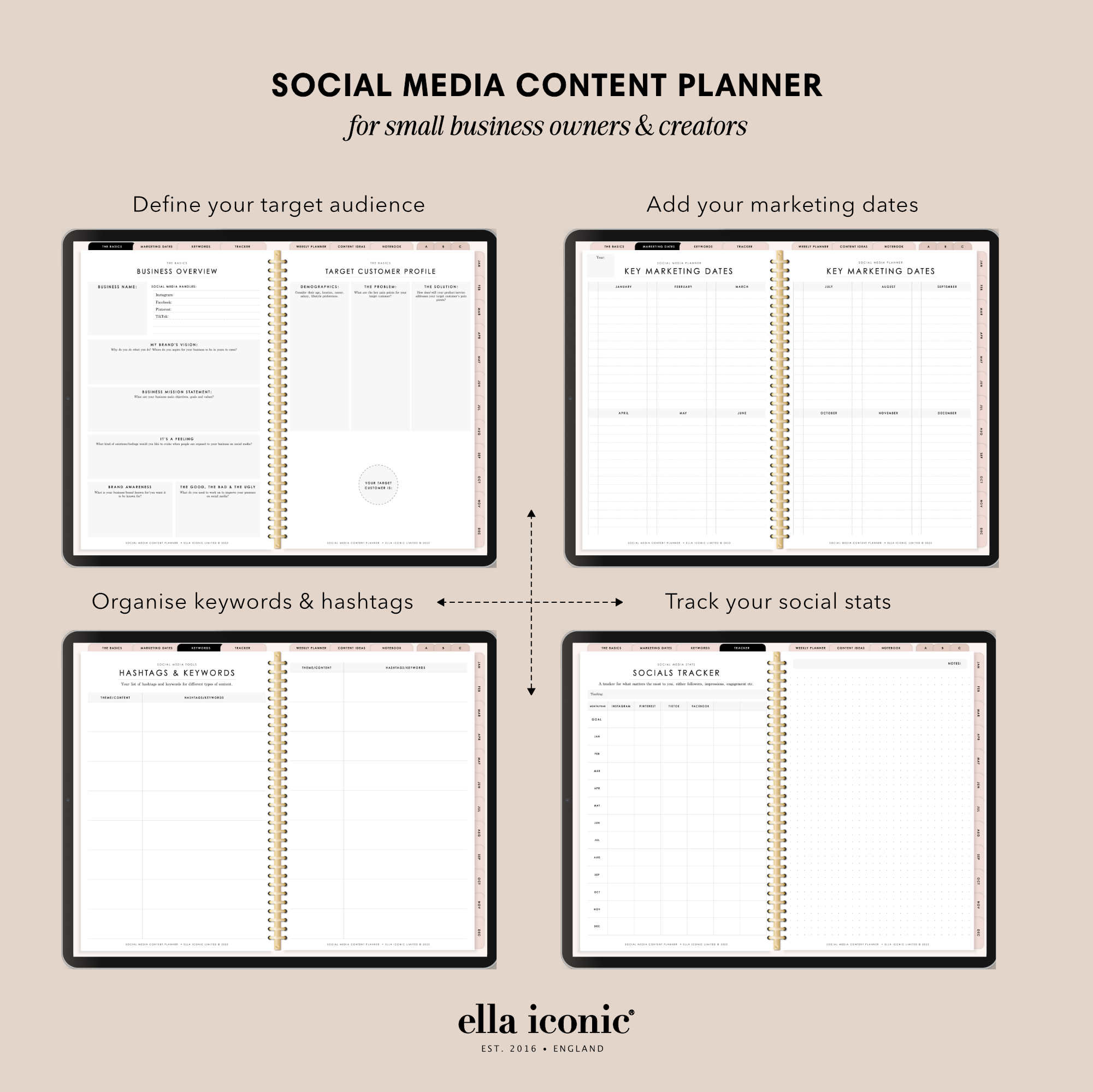 Digital Social Media Content Planner • GoodNotes | iPad – ellaiconic®