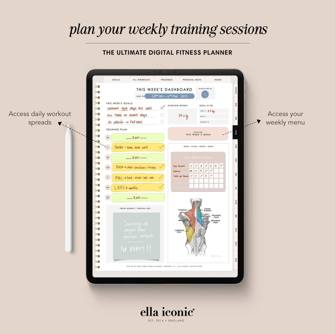 The Ultimate Digital Workout & Meal Prep Planner for GoodNotes | iPad ...
