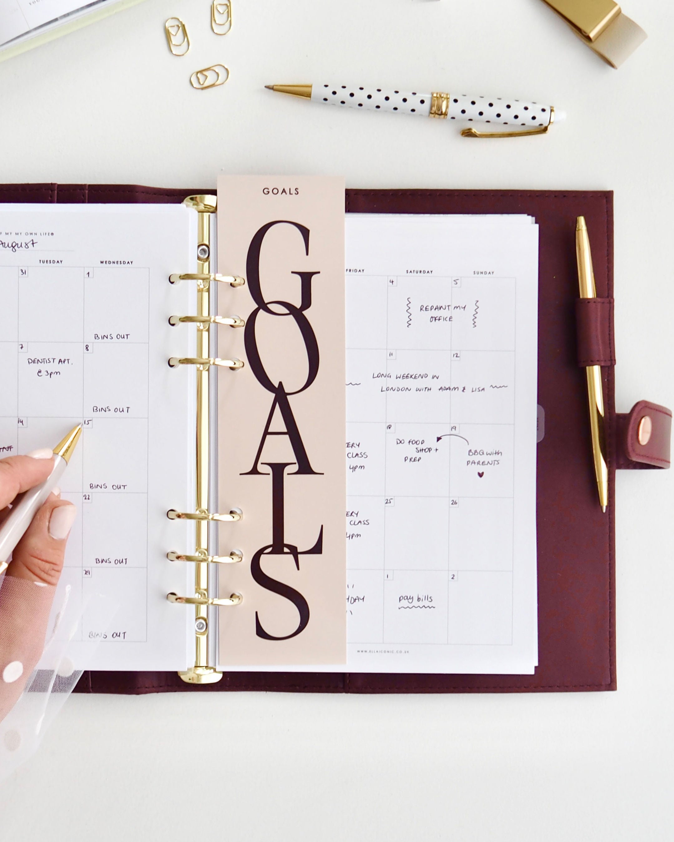 Chocolate Burgundy Vegan Leather A5 Ring Binder | ella iconic ...