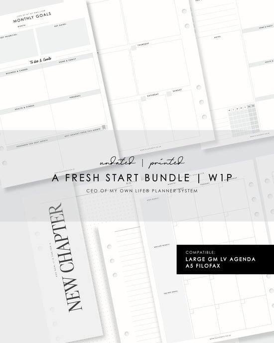 Undated 'Fresh Start' A5 Inserts Bundle – ellaiconic®