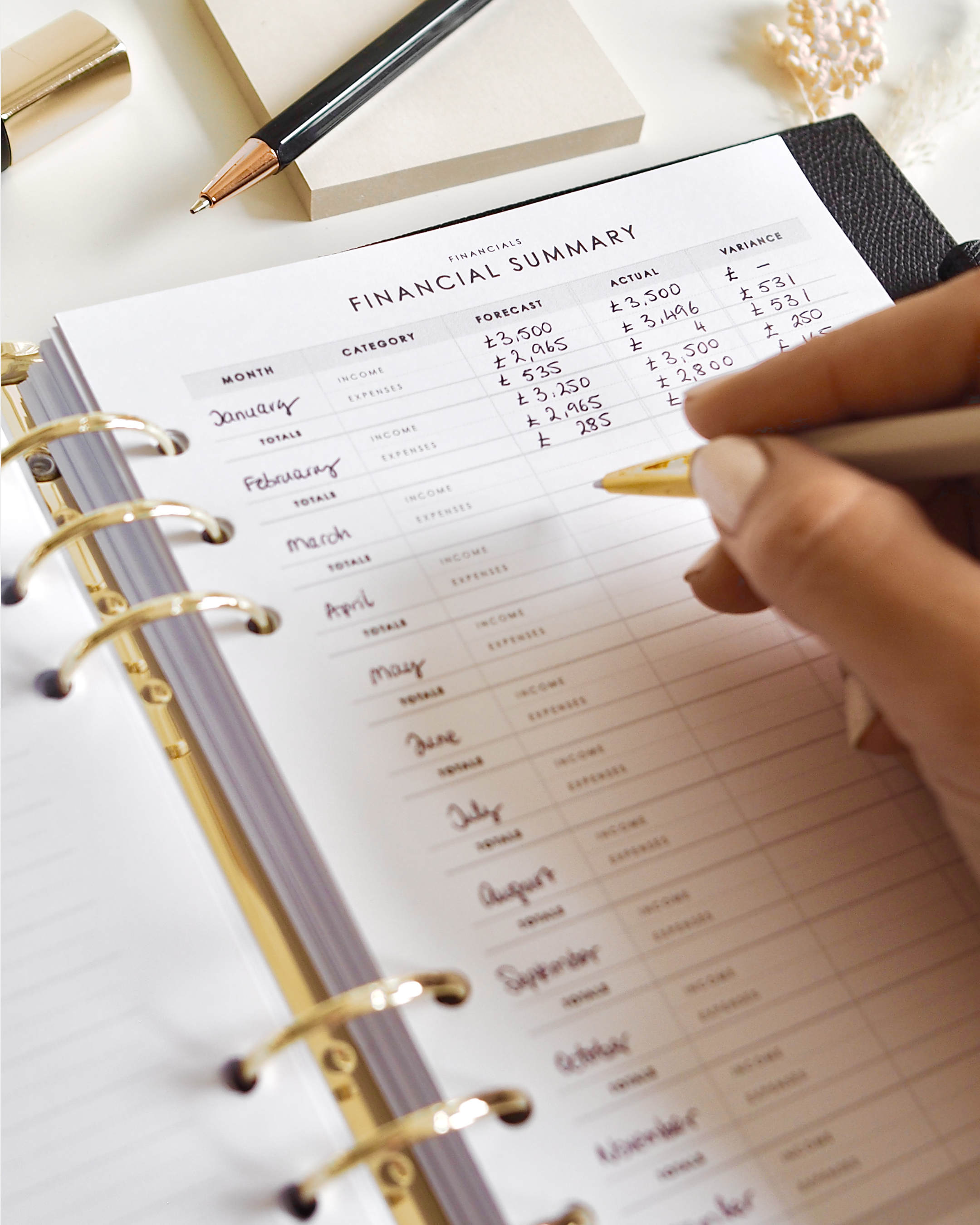 Income vs. Expenses Financial Summary A5 Planner Insert – ellaiconic®